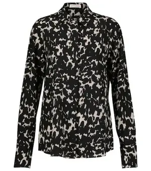 Altuzarra Chika Printed Silk Shirt - Black