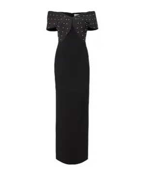 Rebecca Vallance Ederson Embellished Crepe Bustier Gown - Black