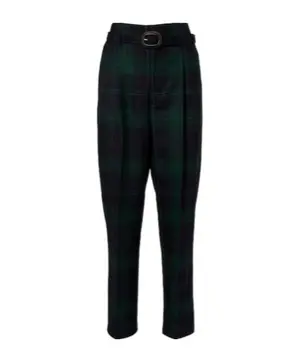 Polo Ralph Lauren Belted Checked Wool Tapered Pants