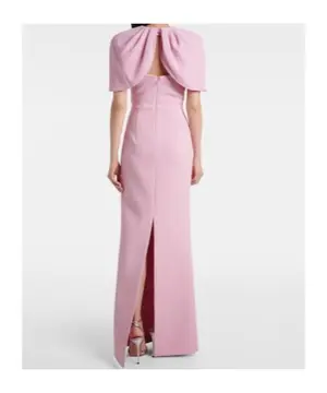 Rebecca Vallance Xena Caped Crepe Gown