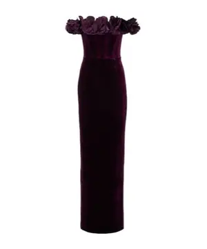 Rebecca Vallance Charles Off-shoulder Velvet Gown - Black