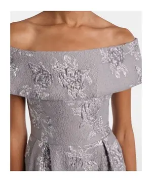 Rebecca Vallance Off-shoulder Brocade Bustier Gown