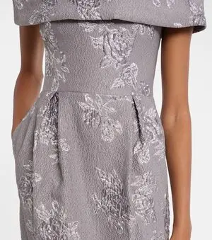Rebecca Vallance Off-shoulder Brocade Bustier Gown
