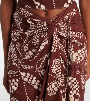 Poupette St Barth Uma Printed Cotton Midi Skirt