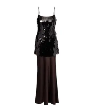 Staud Mesa Sequined Satin Gown - Black
