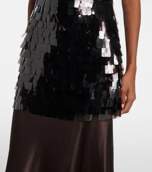 Staud Mesa Sequined Satin Gown