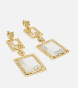 Rebecca Vallance Embellished Gold-plated Drop Earrings