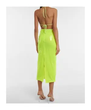 David Koma Sequined Triangle Bikini Top