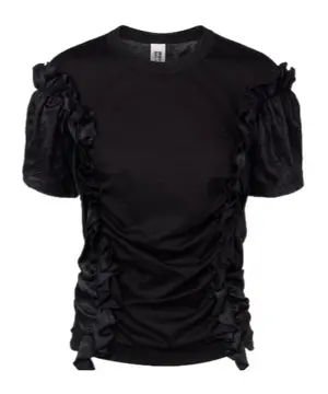 Comme Des Garçons Ruffled Cotton Top - Black