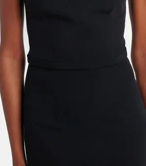 SAFIYAA LONDON Belted Embellished Crepe Maxi Dress