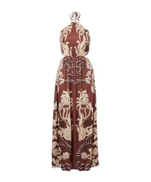 Poupette St Barth Isore Printed Halterneck Maxi Dress - Red