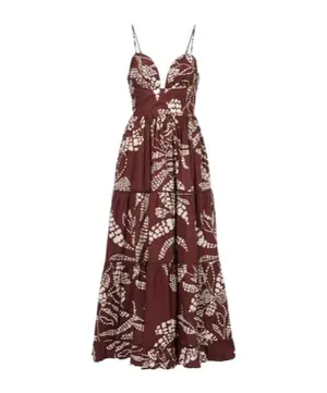 Poupette St Barth Milena Printed Tiered Maxi Dress - Red