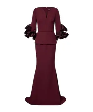 SAFIYAA LONDON Clemenza Crepe Gown - Brown