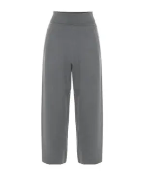 Stella McCartney Virgin Wool Wide-leg Cropped Pants - Gray