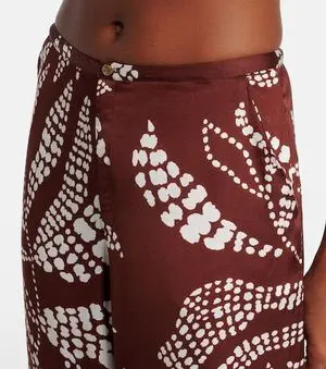 Poupette St Barth Clea High-rise Printed Wide-leg Pants