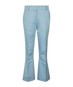 Marni Cotton And Linen Flared Pants - Blue