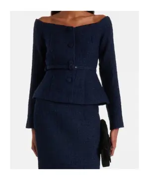 Roland Mouret Off-shoulder Boucle Top
