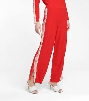 Stella McCartney Silk-trimmed Wool Sweatpants