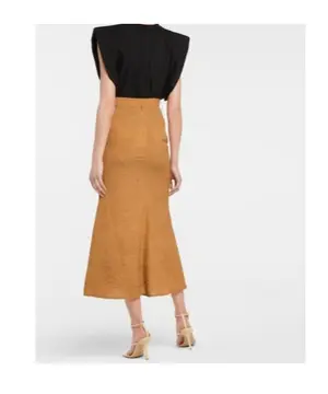 Nanushka Bri Crinkled Sateen Midi Skirt