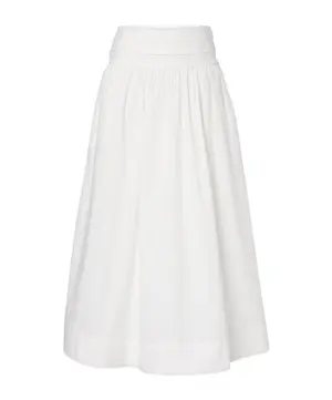 Posse Rue Cotton Midi Skirt - White