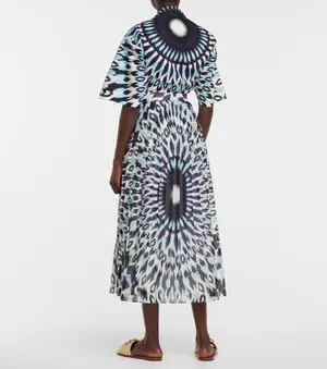 Valentino Garavani Printed Cotton And Silk Midi Skirt