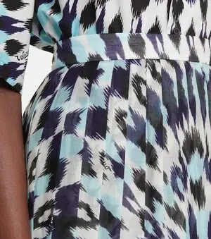 Valentino Garavani Printed Cotton And Silk Midi Skirt