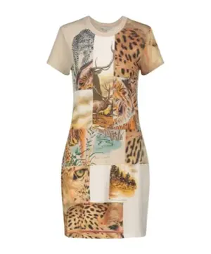 Stella McCartney Printed Cotton Jersey Minidress - Nude
