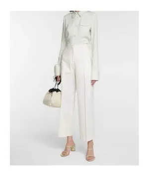 JIL SANDER High-rise Straight Cotton-blend Pants