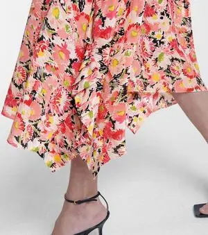 Stella McCartney Ashlyn Floral Silk Midi Skirt