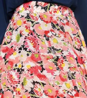 Stella McCartney Ashlyn Floral Silk Midi Skirt