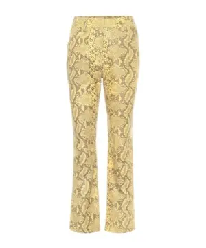 COMMON LEISURE High-rise Straight Leather Pants - Nude