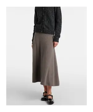 THE ROW Masini Cashmere Midi Skirt