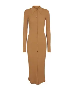 Dodo Bar Or Ribbed-knit Midi Dress - Brown