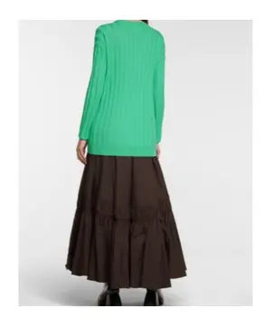 Plan C Ribbed V-neck Long Sleeve Sweater