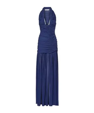 Christopher Esber Orion Ruched Halterneck Gown - Blue