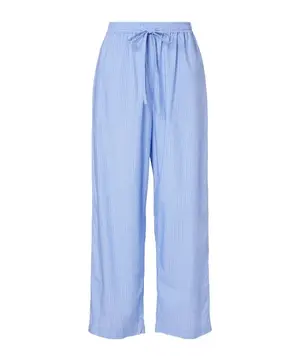 THE ROW Orien Striped Cotton Wide-leg Pants - Blue