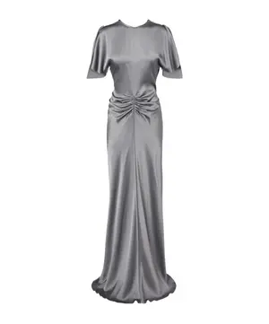 Victoria Beckham Satin Pleated Dress - Grey