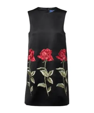 LEO Yvonne Floral Embroidered Minidress - Black