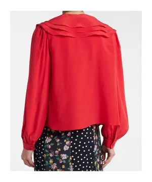 Rixo Emelin Floral-appliqué Silk Blouse