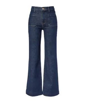 FRAME Refined High-rise Wide-leg Jeans - Blue