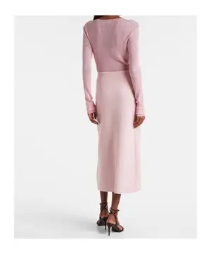 Khaite Patri Knitted Wool Midi Skirt