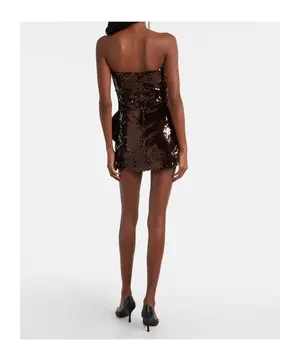 Magda Butrym Floral-appliqué Sequined Minidress