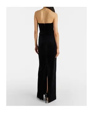 LEO Marilyn Cutout Floral-appliqué Velvet Gown