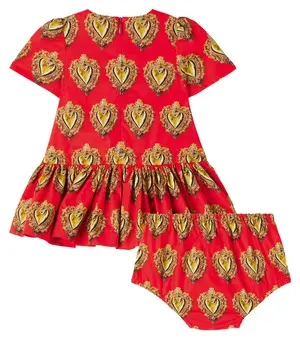 Dolce & Gabbana Printed Cotton Dress And Lantern Pants Set