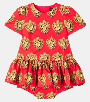 Dolce & Gabbana Printed Cotton Dress And Lantern Pants Set