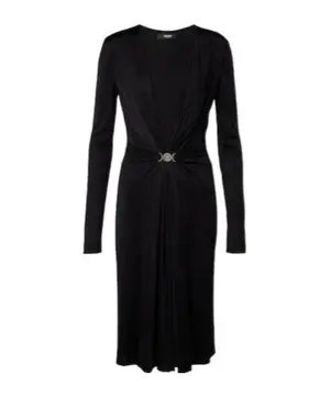 Versace Medusa Jersey Midi Dress - Black