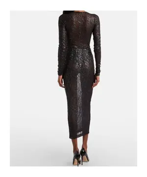 Wardrobe.NYC Floral Lace Midi Skirt