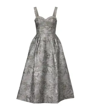 Rebecca Vallance Sterling Metallic-effect Jacquard Gown - Gray