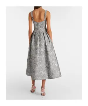 Rebecca Vallance Sterling Metallic-effect Jacquard Gown