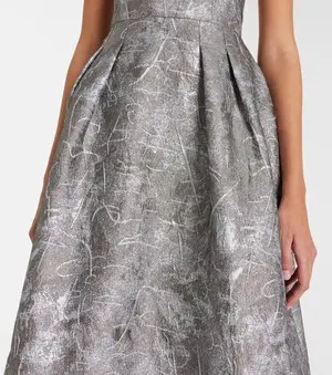 Rebecca Vallance Sterling Metallic-effect Jacquard Gown